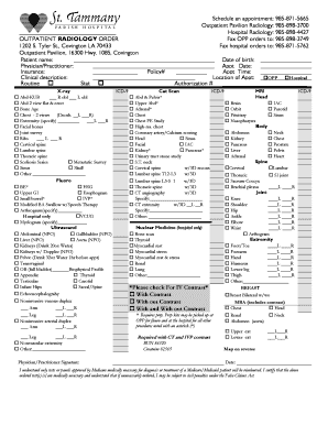 Fillable Online stph An outpatient radiology order form - stph Fax ...