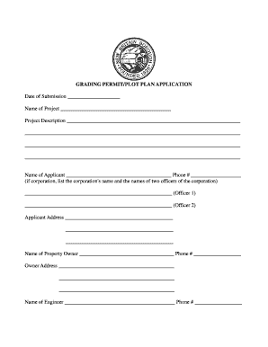 Fillable Online GRADING PERMITPLOT PLAN APPLICATION Fax Email Print ...