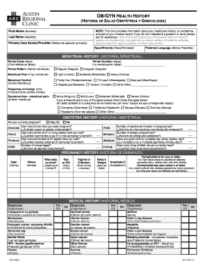 Fillable Online EMR OB-GYN Health History English-Spanish Fax Email ...