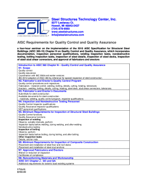Fillable Online AISC Requirements for Quality Control and Quality ...
