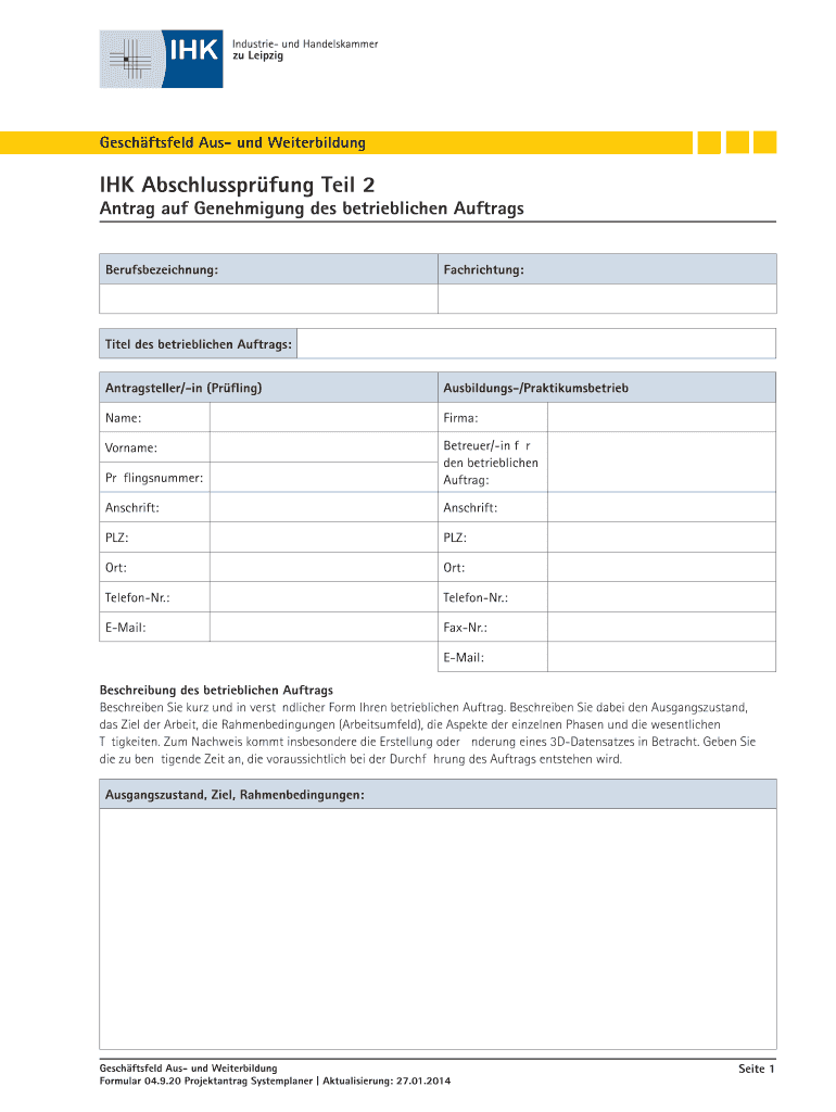 Ausfüllbar Online Antrag auf Genehmigung des betrieblichen Auftrags - Systemplaner Dieses ...