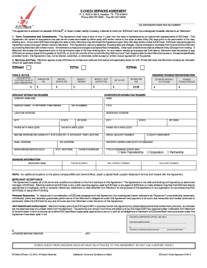 Fillable Online ECHECK SERVICES AGREEMENT Fax Email Print - pdfFiller