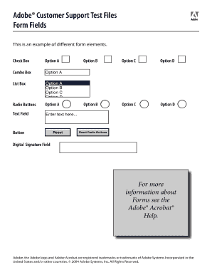 Fillable Online Adobe Customer Support Test Files Form Fields Fax Email ...