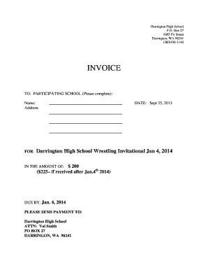 Fillable Online dsd k12 wa invoice for wrestling touranment - dsd k12 ...