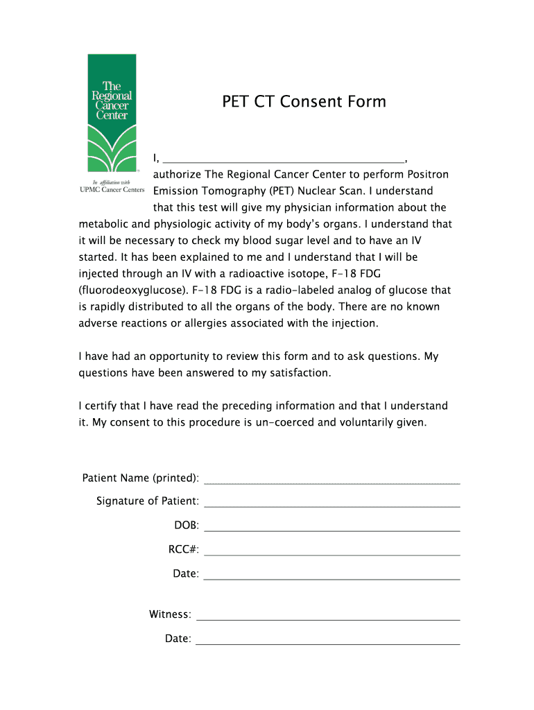 Fillable Online trcc PET CT Consent Form - btrccbborgb Fax Email Print ...