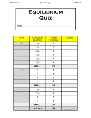 Fillable Online Equilibrium Quiz - Course Fax Email Print - pdfFiller
