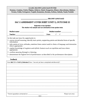 Fillable Online Sac 2 assessment cover sheet (unit 3, outcome 2 ...