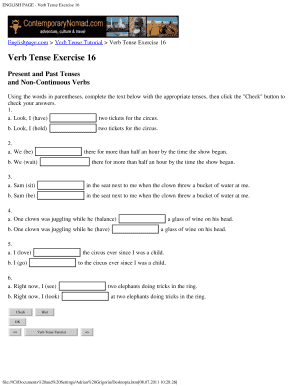 English Page Verb Tenses - Fill Online, Printable, Fillable, Blank ...