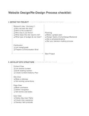 Fillable Online Website Design/Re-Design Process checklist: Fax Email ...