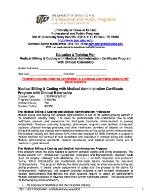Fillable Online Medical Billing & Coding with Medical Administration ...