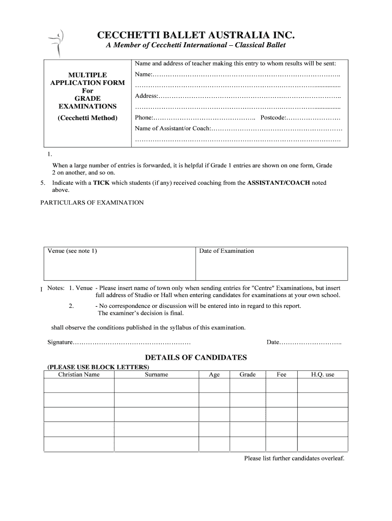 Fillable Online cecchettiballet (Cecchetti Method) Fax Email Print ...