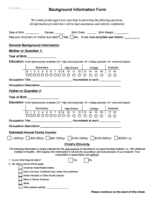 Fillable Online mb-cdi stanford ID Number Background Information Form ...