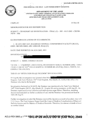 Fillable Online thetorturedatabase r011505CID78939270 FOR OFFICIAL USE ...