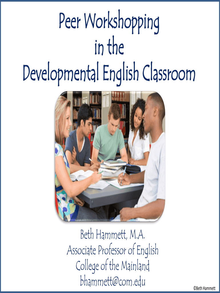 Fillable Online sjcblogs sanjac Peer Workshopping in the Developmental ...