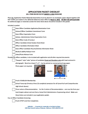 Fillable Online okcareertech State Officer Packet 2016-2017 ...