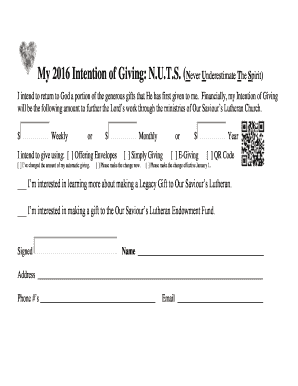 Fillable Online www1 oslc-appleton 2016 Intention of Giving Card - Our ...