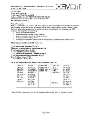 Fillable Online OEMCtrl WebCTRL 6 PICS.docx Fax Email Print - pdfFiller