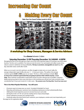 Fillable Online Increasing Car Count & Making Every Car Count ...