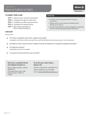 Fillable Online Allianz Expatriate CLAIM FORM PDF Fax Email Print ...