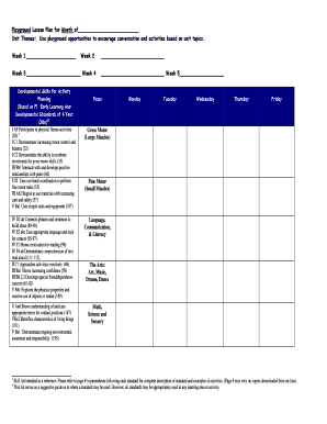 Fillable Online Playground Lesson Plan for Month of Fax Email Print ...