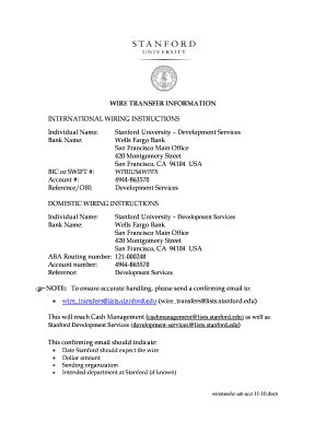 Fillable Online INTERNATIONAL WIRING INSTRUCTIONS Fax Email Print ...