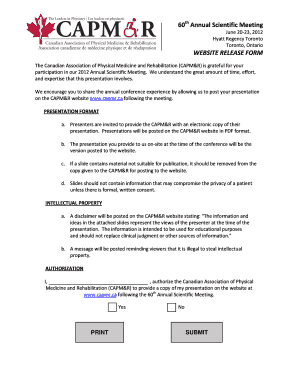 Fillable Online capmr Website Release Form CAPMR Fax Email Print ...
