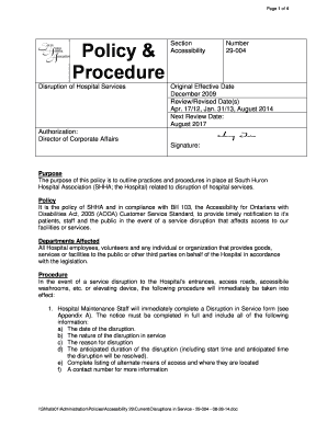 Fillable Online shha on Disruptions in Service Policy.pdf - South Huron ...