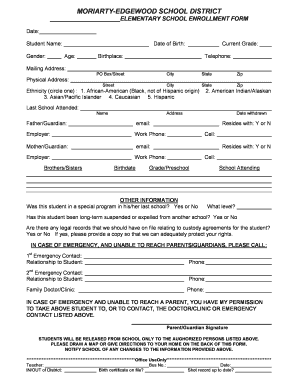Fillable Online mesd Elementary Enrollment Form - mesdus Fax Email ...