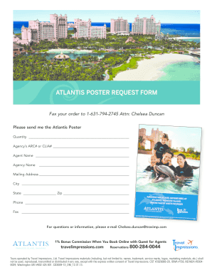 Fillable Online ATLANTIS POSTER REQUEST FORM - travimpcom Fax Email ...