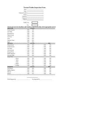 Fillable Online TractorTrailer Inspection Form - PIC Fax Email Print ...