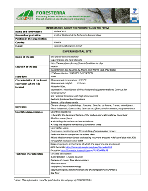 Fillable Online foresterra Position in the organization - foresterra ...