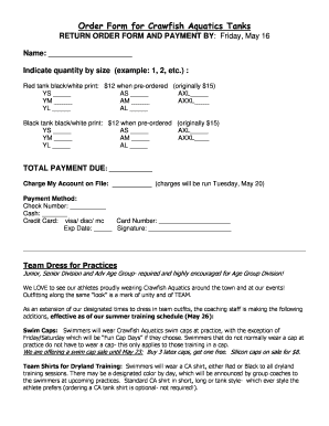 Fillable Online Order Form for Crawfish Aquatics Tanks Fax Email Print ...