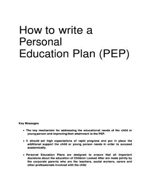Fillable Online Education Plan (PEP) Fax Email Print - pdfFiller