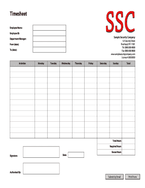 Fillable Online Sample Security Company Fax Email Print - pdfFiller