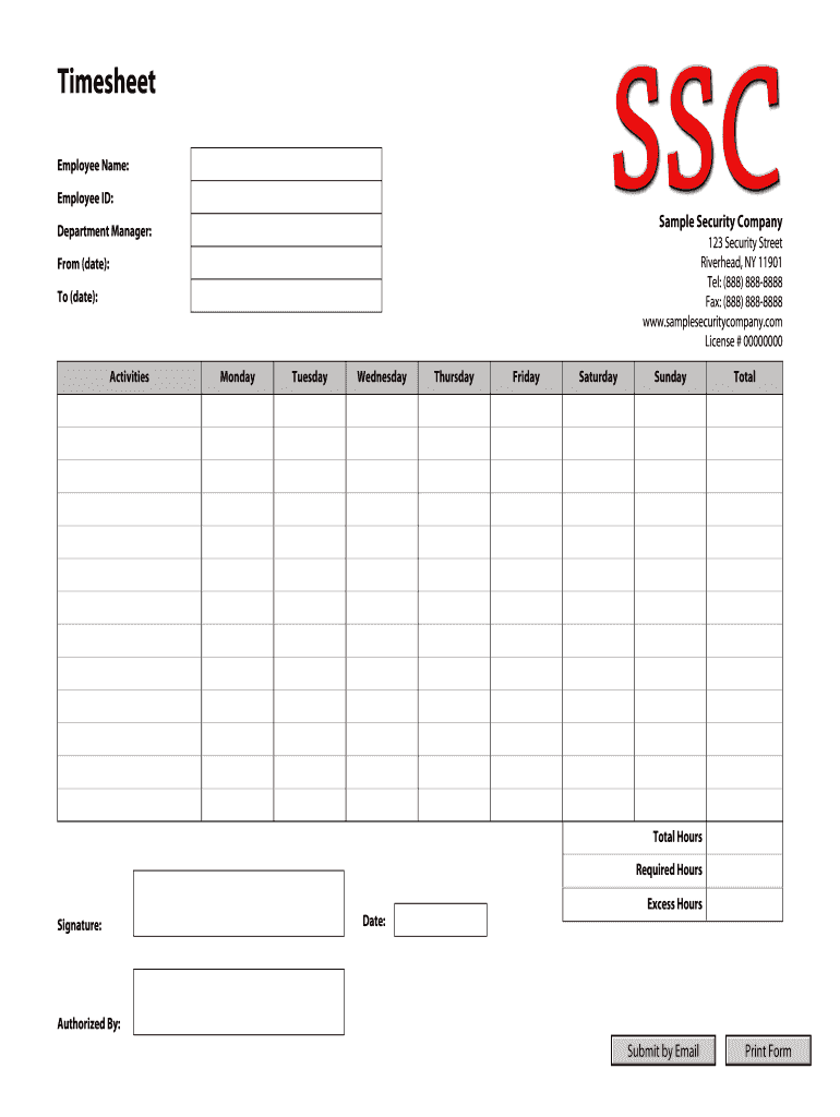 Fillable Online Sample Security Company Fax Email Print - pdfFiller