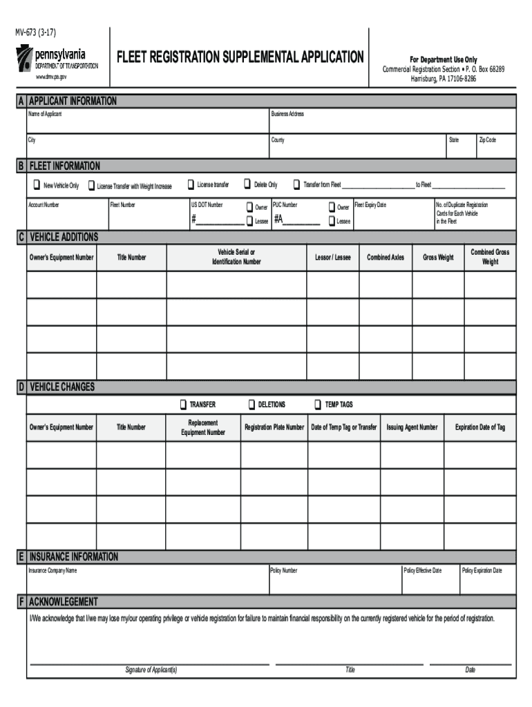 2017-2025 Form PA MV-673 Fill Online, Printable, Fillable, Blank ...