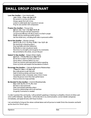 Fillable Online Small Group Covenant Fax Email Print - pdfFiller