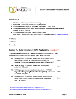 Fillable Online biofuelnet Environmental Information Form - BioFuelNet ...