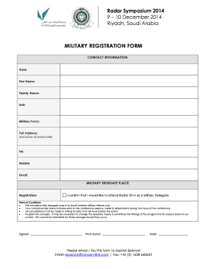 Fillable Online MILITARY REGISTRATION FORM - Tangent Link Fax Email ...