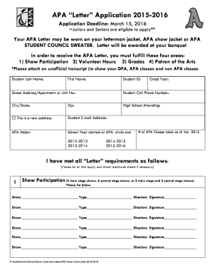 Fillable Online APA Letter Application 2015-2016 - bhbapabborgb Fax ...