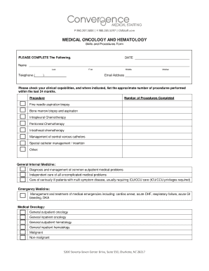 Fillable Online Medical Oncology and Hematology Physician's Checklist ...