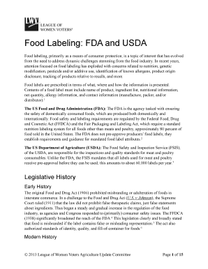 Fillable Online Food Labeling: FDA and USDA Fax Email Print - pdfFiller