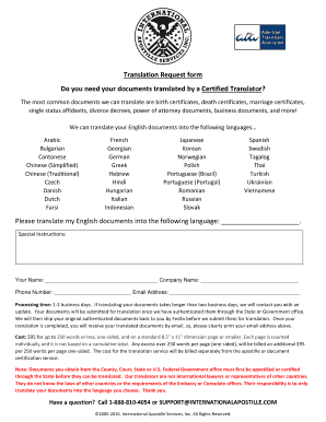 Fillable Online Translation Request form Do you need your documents Fax ...