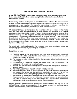 Fillable Online broxbourne herts sch IMAGE NON-CONSENT FORM - The ...