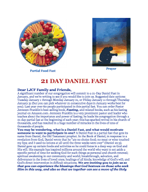 Fillable Online 21 DAY DANIEL FAST - bCob-bOPTxb Fax Email Print ...