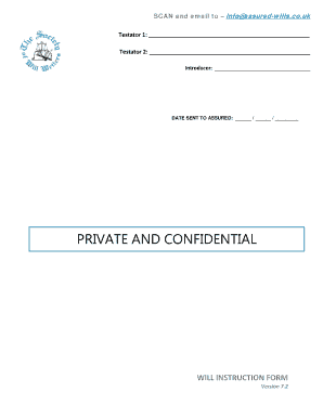Fillable Online assured-wills co Will instruction form - Assured Wills ...