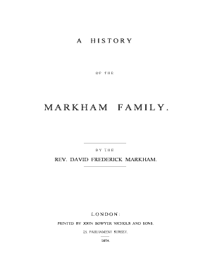 Fillable Online Markham family. - CDbooks - R - Us Fax Email Print ...
