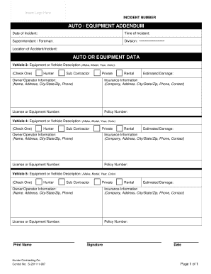 Fillable Online AUTO EQUIPMENT ADDENDUM Fax Email Print - pdfFiller