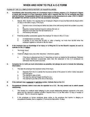 Fillable Online WHEN AND HOW TO FILE A C-2 FORM Fax Email Print - pdfFiller