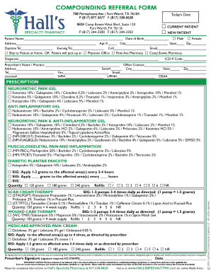 Fillable Online COMPOUNDING REFERRAL FORM - Pharmacy Fax Email Print ...